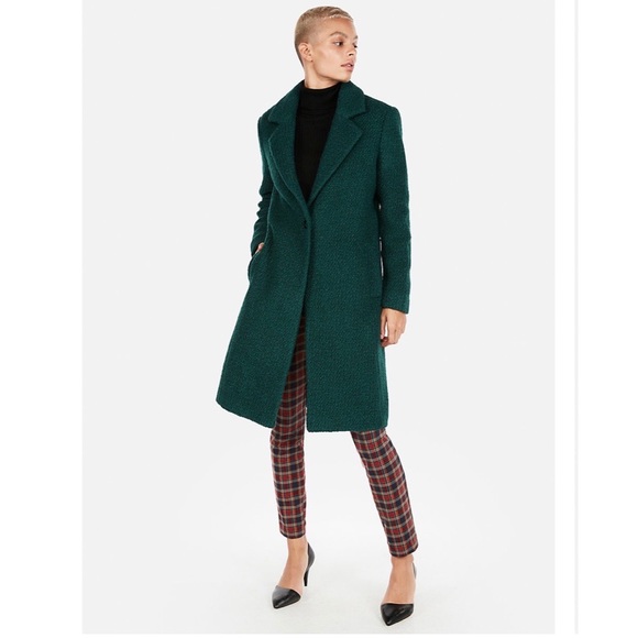 Express | Jackets & Coats | Forest Green Long Coat | Poshmark